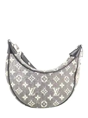 LOUIS VUITTON Loop Handbag Monogram Jacquard Denim Hobo Bag - Grey