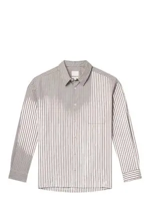 A.p.c. Malo Striped Cotton-poplin Shirt - Gray