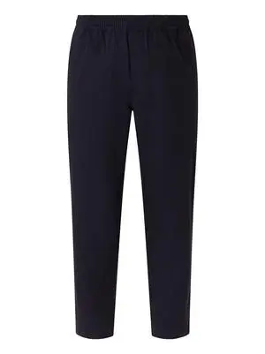 Folk Drawcord Assembly Tapered Brushed Cotton Trousers - Black