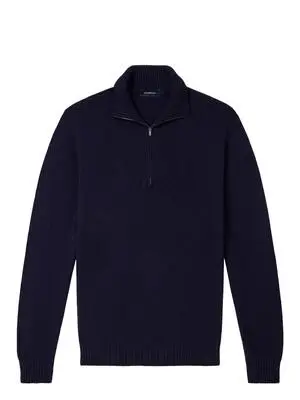 Thom Sweeney Cashmere Half-zip Sweater - Blue