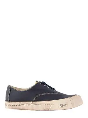 Visvim Logan Distressed Canvas Sneakers - Navy
