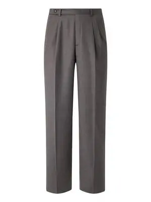 Brioni Capri Wool-gabardine Trousers - Gray