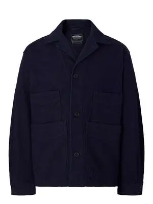 FRIZMWORKS Waffle-knit Cotton Jacket - Blue