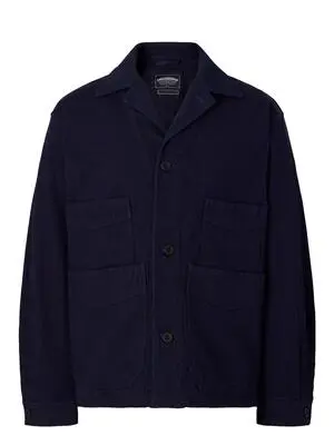 FRIZMWORKS Waffle-knit Cotton Jacket - Blue