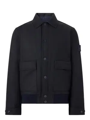 STONE ISLAND Stone Island - GHOST Padded Wool And Nylon-Blend Flannel Bomber Jacket - Men - Blue - M