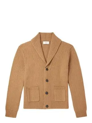 Mr P. Ribbed Wool And Cashmere-blend Cardigan - Brown