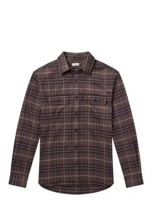 Burberry Checked Wool-twill Flannel Shirt - Brown