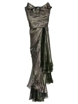MARIA LUCIA HOHAN Heidi Pleated Maxi Dress - Brown
