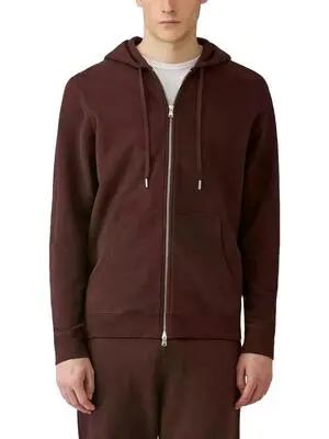 Sunspel Loopback Cotton Hoodie - Brown