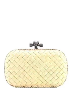 BOTTEGA VENETA Box Knot Intrecciato Satin Small Clutch Bag