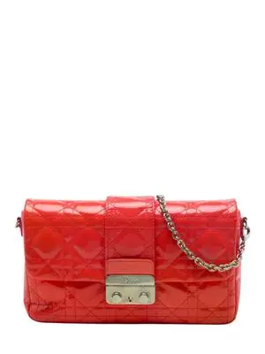 Dior 2012 Patent Cannage New Lock Pouch Crossbody Bag - Red