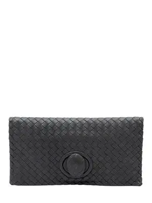 BOTTEGA VENETA 2012-2026 Nappa Intrecciato Turn Lock Clutch Bag
