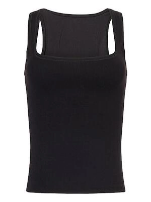 TALA 365 Square-neck Rib-jersey Tank Top - Black