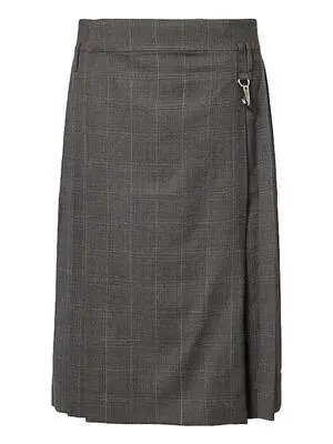 Simone Rocha Tailored Checked Wool-blend Kilt - Peat