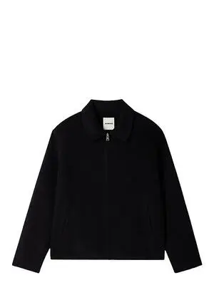 Sandro Collared Zip-up Wool -blend Jacket - Black