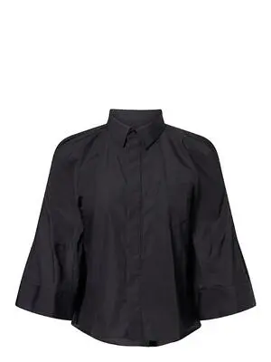 SACAI Oversize Cropped Cotton-blend Shirt L