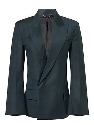 Victoria Beckham Sculptural Layered Double-breasted Wool Blazer - Marsh Green