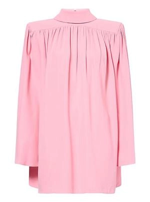 Valentino Garavani Draped High-neck Silk Top - Absolute Rose