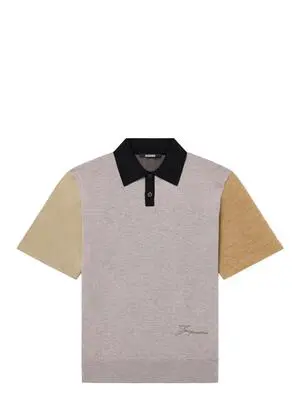 Jacquemus Merino Wool-blend Polo Shirt - Gray