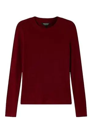 Whistles Essential Ribbed Crewneck Stretch-jersey Top 16 Red