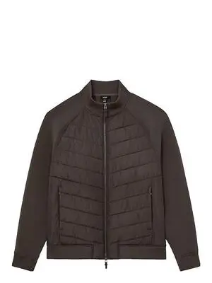 REISS Calvorn Hybrid Quilted-body Cotton-blend Jacket - Brown
