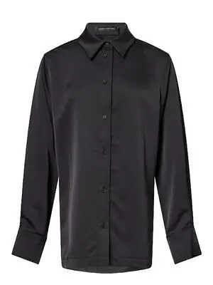 Camilla And Marc Ground Long-sleeve Satin Shirt - Black