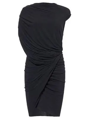 Rick Owens Ares Draped Jersey Midi Dress - Black