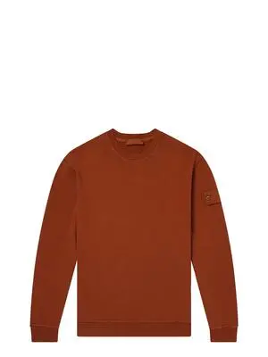Stone Island Ghost Garment-dyed Stretch-cotton Jersey Sweatshirt - Orange