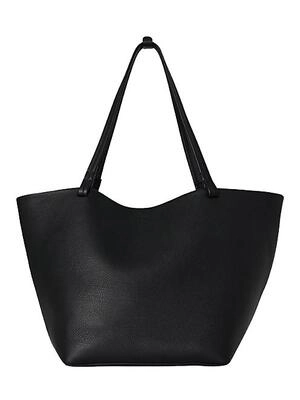 THE ROW Park Tote Three Leather Shoulder Bag - Black Ans