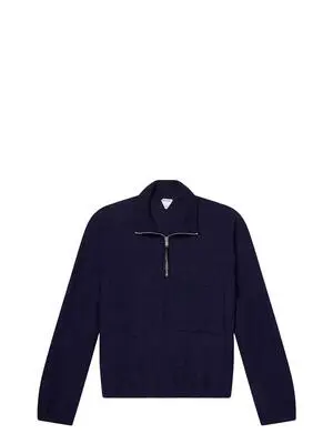 BOTTEGA VENETA Bottega Veneta - Wool-Blend Bouclé Half-Zip Sweatshirt - Men - Blue - XS