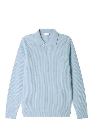 Sandro Ribbed Long-sleeve Wool Jumper - Blue Sky