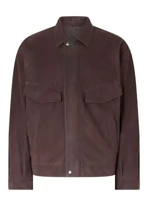 THE ROW Vana Nubuck Jacket Dark Brown