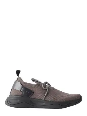 Berluti Shadow Leather-trimmed Mesh Sneakers - Gray