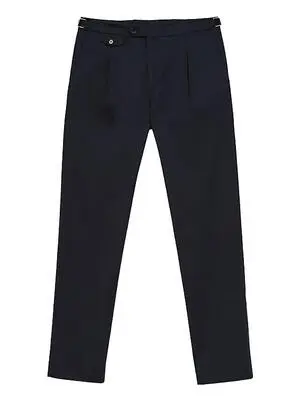 REISS Float Tailored-fit Side-adjuster Cotton-blend Trousers 30 Navy
