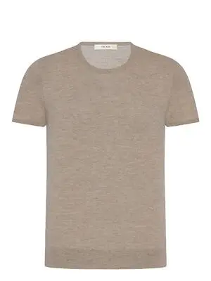 THE ROW Nova Short-sleeve Cashmere Top Xs Dune