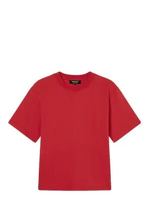 Whistles Relaxed-fit Crewneck Cotton T-shirt Xs Red
