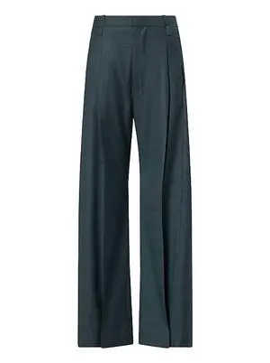 VICTORIA BECKHAM Ethel Tailored Pleated Wool Trousers 10