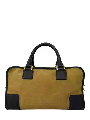 Loewe 2010-2026 Suede Amazona 28 Handbag - Neutrals