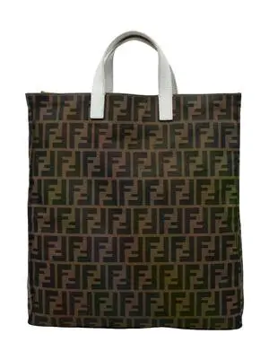 Fendi 2000-2010 Zucca Canvas Shopping Tote Bag - Brown