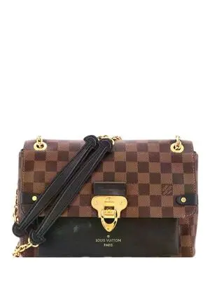 LOUIS VUITTON Vavin Handbag Damier With Leather Pm Crossbody Bag - Black