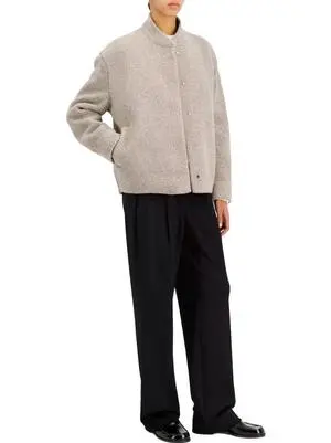 Harris Wharf London Bouclé Wool Bomber Jacket - Neutrals