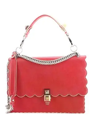 Fendi Kan I Bag Leather Medium Shoulder Bag - Red