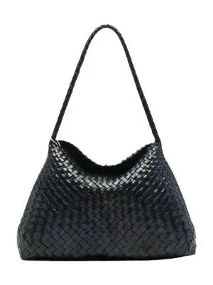 Dragon Diffusion Santa Maria Woven Leather Shoulder Bag Blue