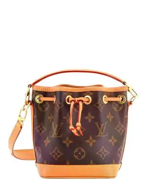 LOUIS VUITTON Noe Nm Handbag Monogram Canvas Nano Bucket Bag - Brown