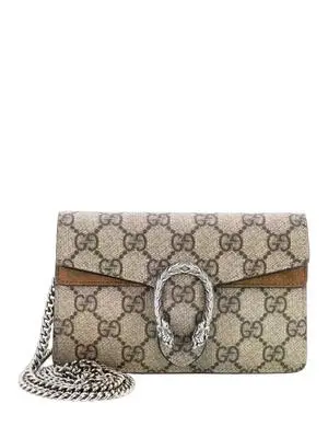 Gucci Dionysus Bag Gg Coated Canvas Super Mini Crossbody Bag - Brown