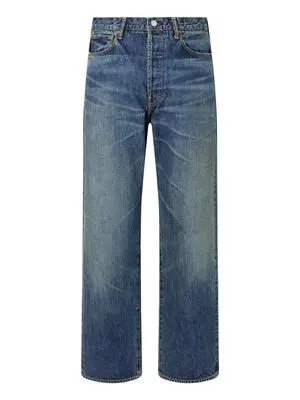 Visvim Social Sculpture 01 Wide-leg Distressed Jeans - Blue