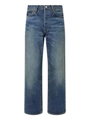 Visvim Social Sculpture 01 Wide-leg Distressed Jeans - Blue