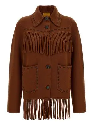 Guest In Residence Western Fringe' Jacket - Brown