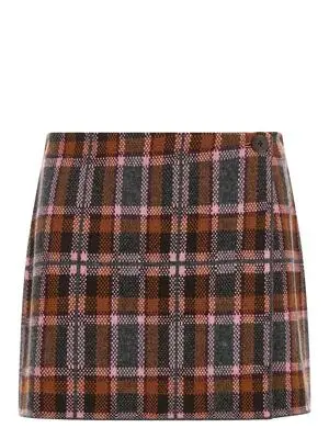Guest In Residence Tartan Skirt - Brown