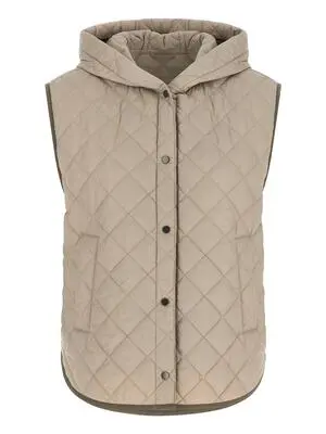 Brunello Cucinelli Diamond-shaped Vest - Cream